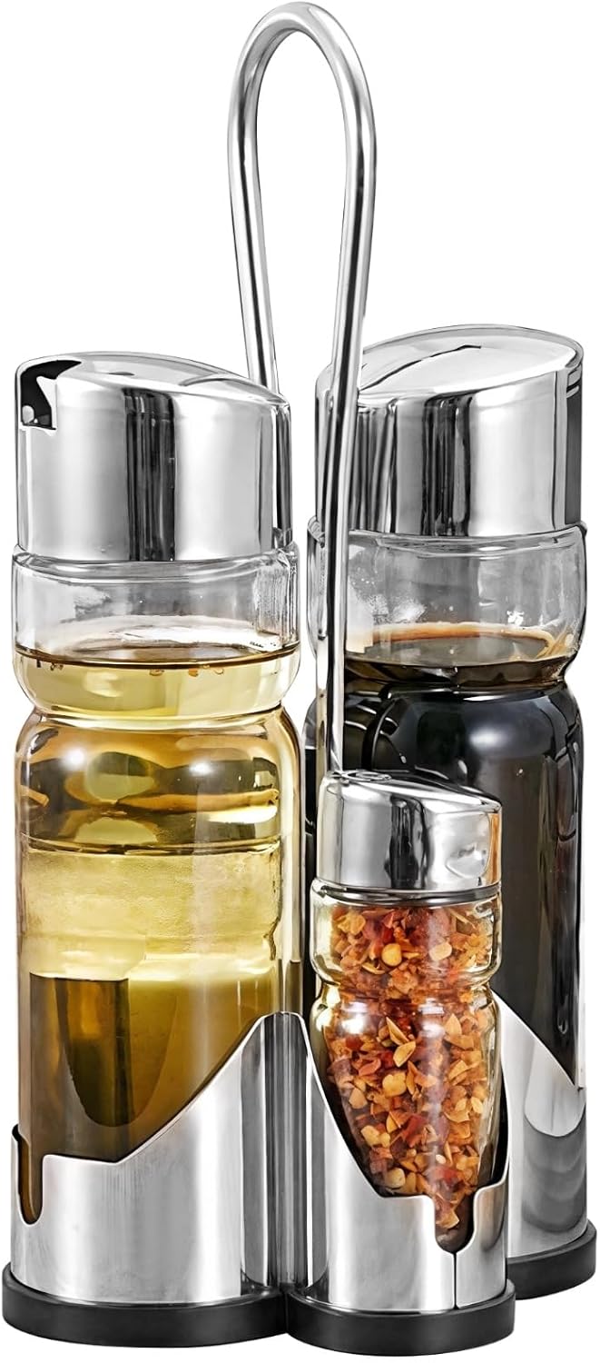 Amazon.com: 4 Pcs Salt and Pepper Shakers, Oil and Vinegar Dispenser ...