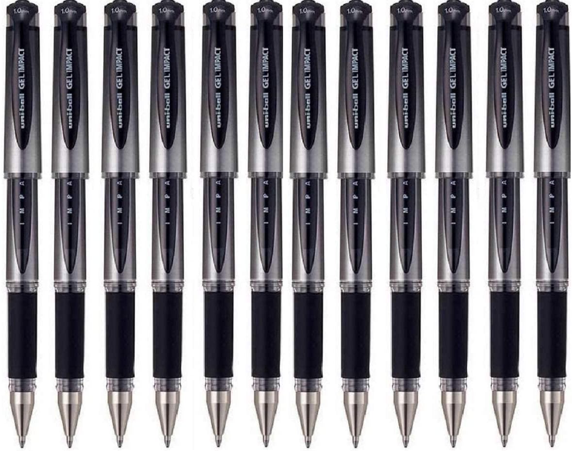 Uni Ball Black Capped (UM-153S) Gel Impact Rollerball Pen Ball Point ...