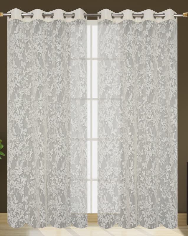 Buy FABREEVA Heavy Polyester Glittering Tissue Net Lily Floral Semi ...