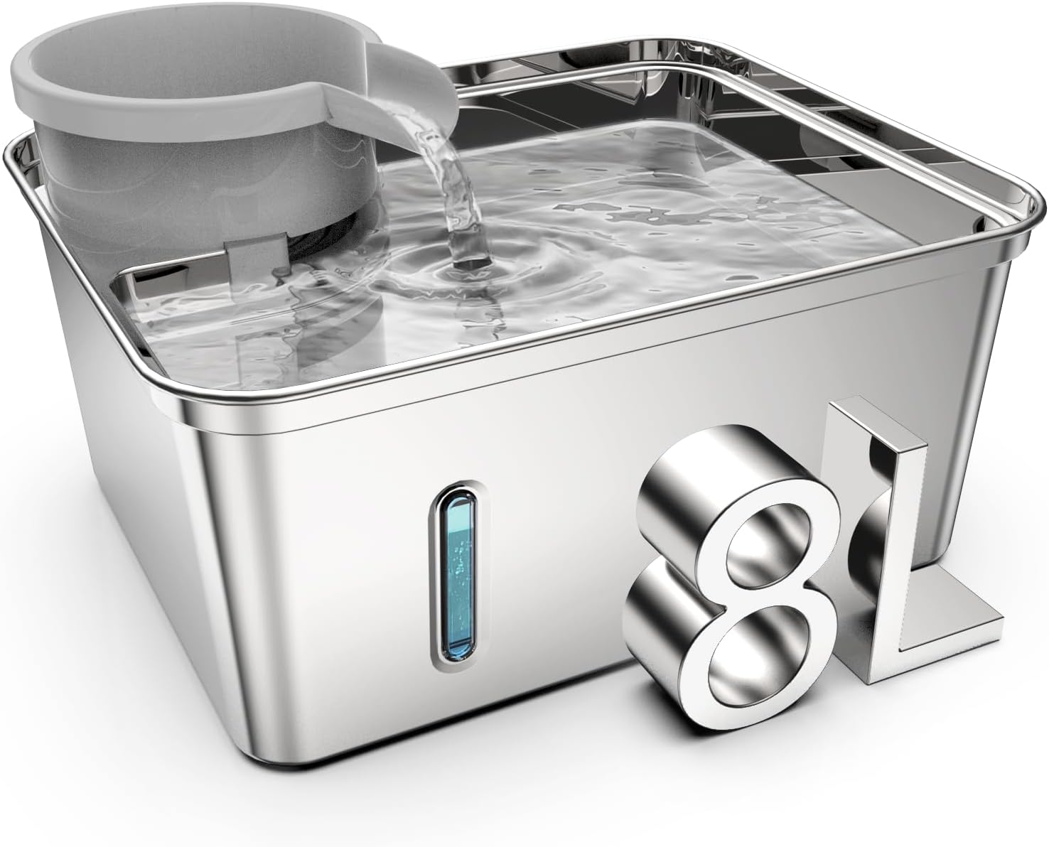 Amazon.com : Dog Water Fountain 2 Gal, Stainless Steel Pet Water ...