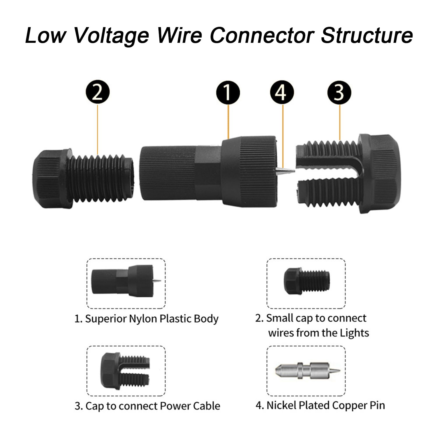 Snapklik.com : 6 PCS Low Voltage Wire Connectors Outdoor Landscape ...