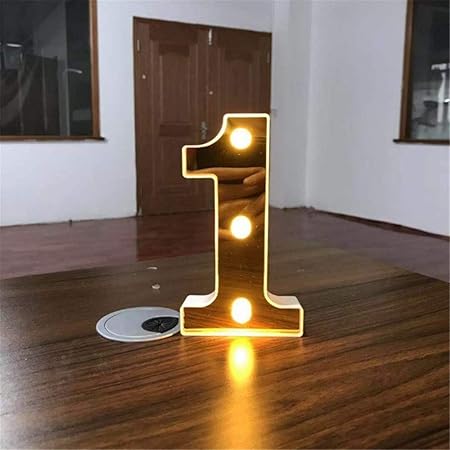 Amazon.com : Amzure LED Number Lights Sign 1 Light Up Sign for Perfect ...