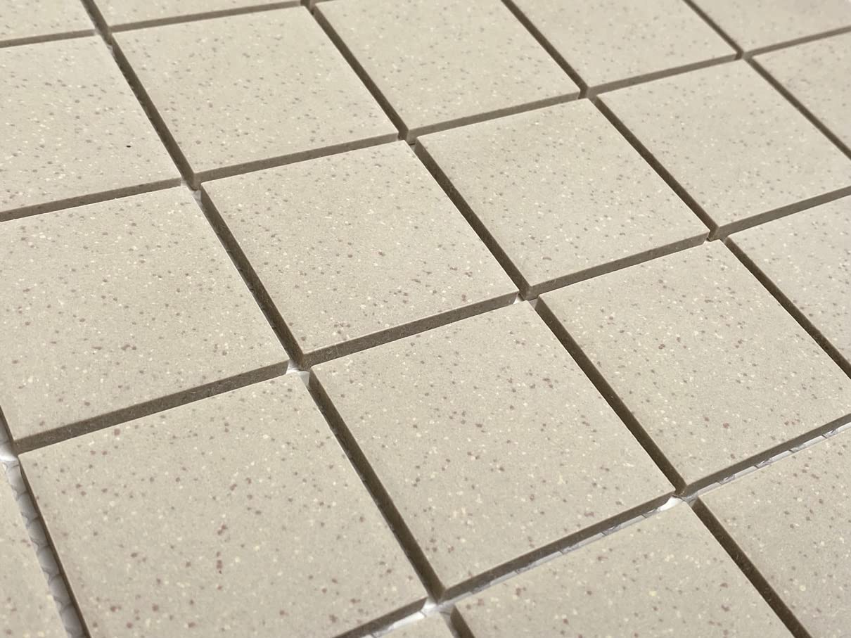Beige Speckled Unglazed Porcelain Mosaic Square 2x2 Inch Porcelain ...