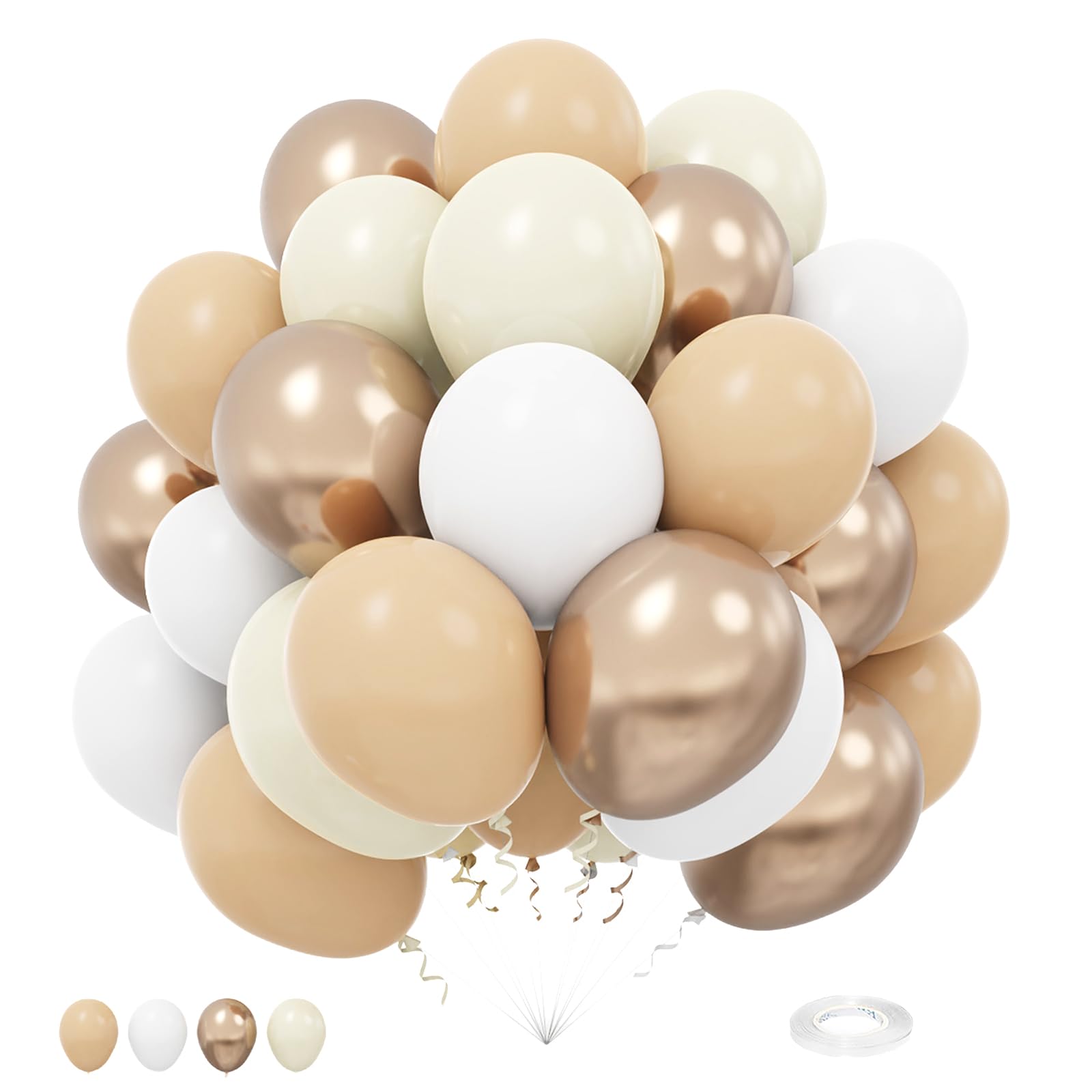 Amazon.com: Beige Balloons, 12inch Beige White Balloons, Double Stuff ...