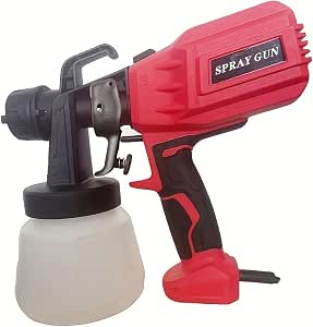 Amazon.com : Electric Spray Gun with Canister for Painting, Red and ...