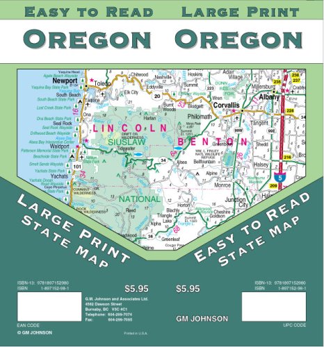 Oregon Large Print State Map: GM Johnson & Associates Ltd ...