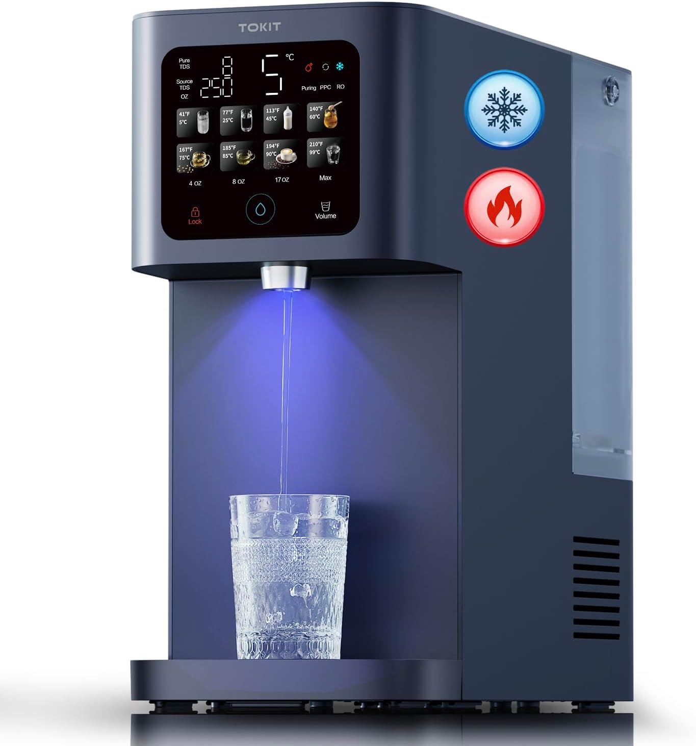 TOKIT Reverse Osmosis Water Filter Countertop, T1 Ultra Dual UV Hot ...