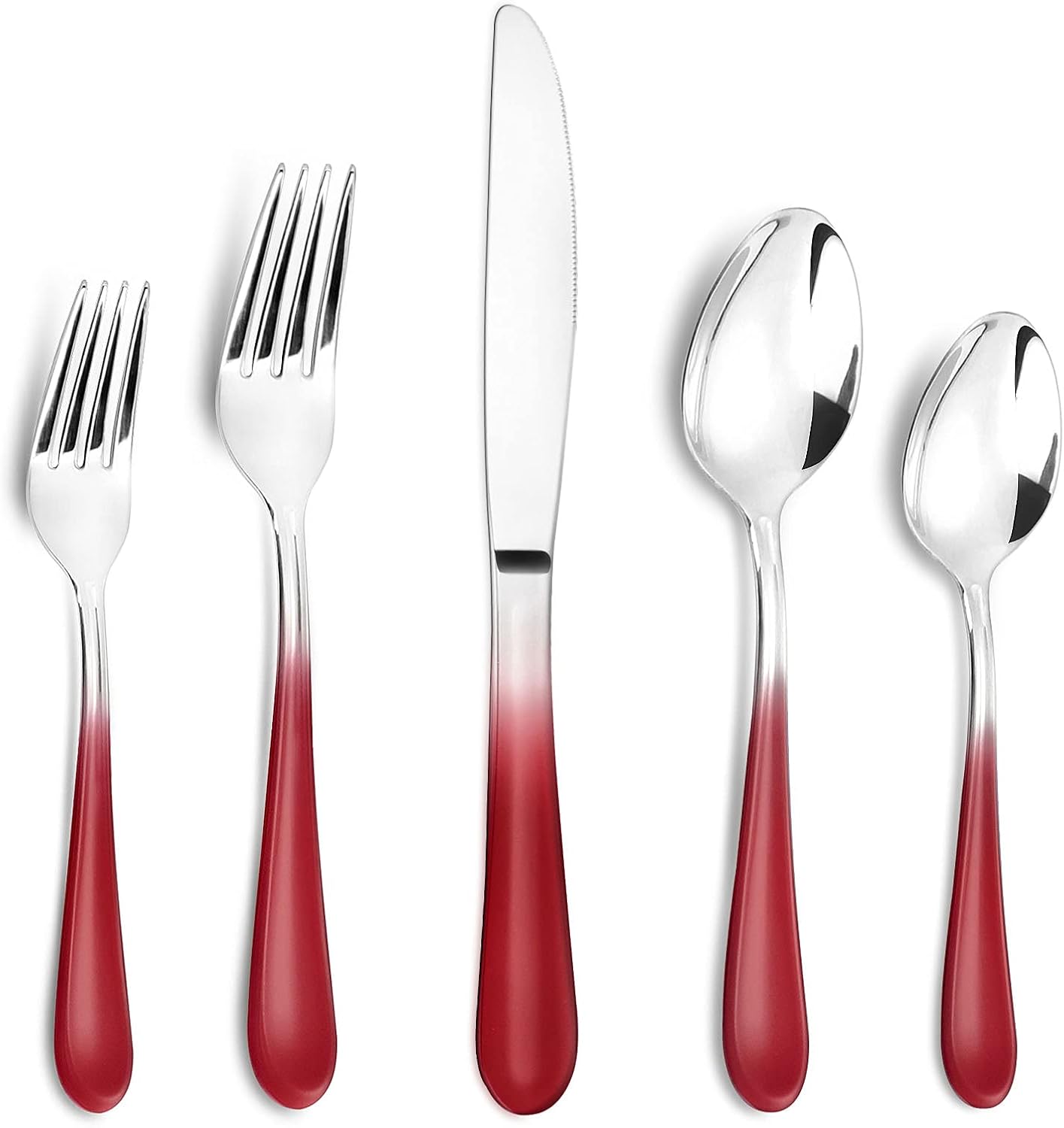 Amazon.com | Red Silverware Set for 4,20 Piece Stainless Steel Flatware ...