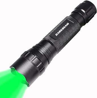 DARKBEAM Green Light Flashlight USB Rechargeable Tactical Zoom Flood ...