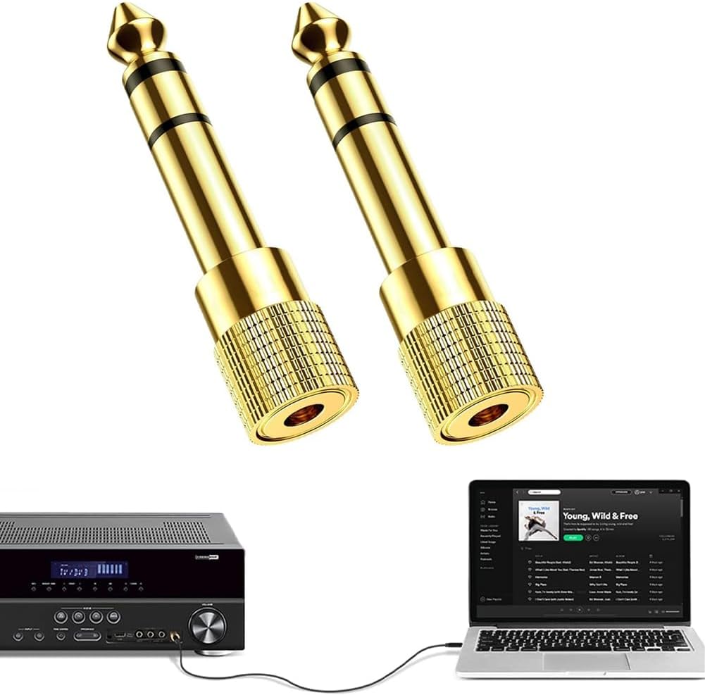 BowieMall 3.5mm Female to 6.5mm Male Stereo Headphone Adapter 2 Pcs ...