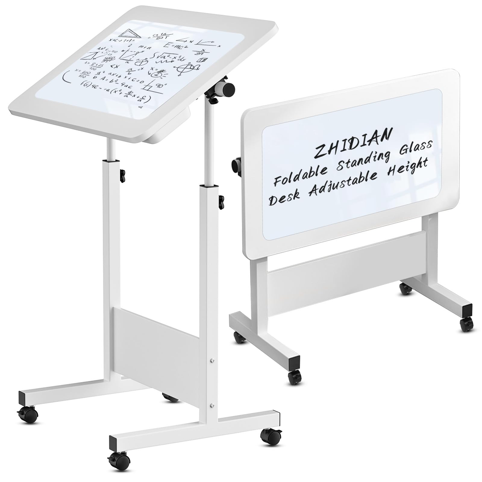 Amazon.com: ZHIDIAN Mobile Standing Desk with Writing Glass, Small ...