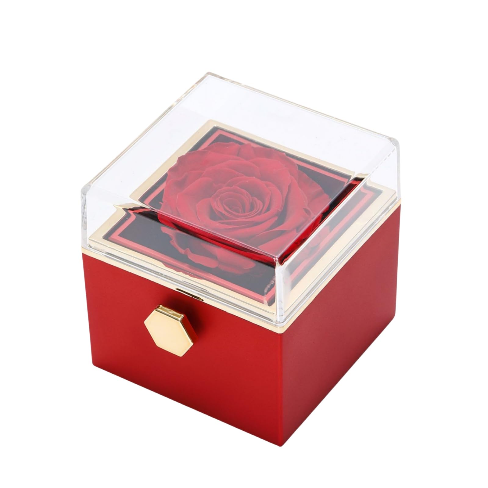 Jewellery Box Exquisite Preserved Rose Flower Box with Portable Gift ...