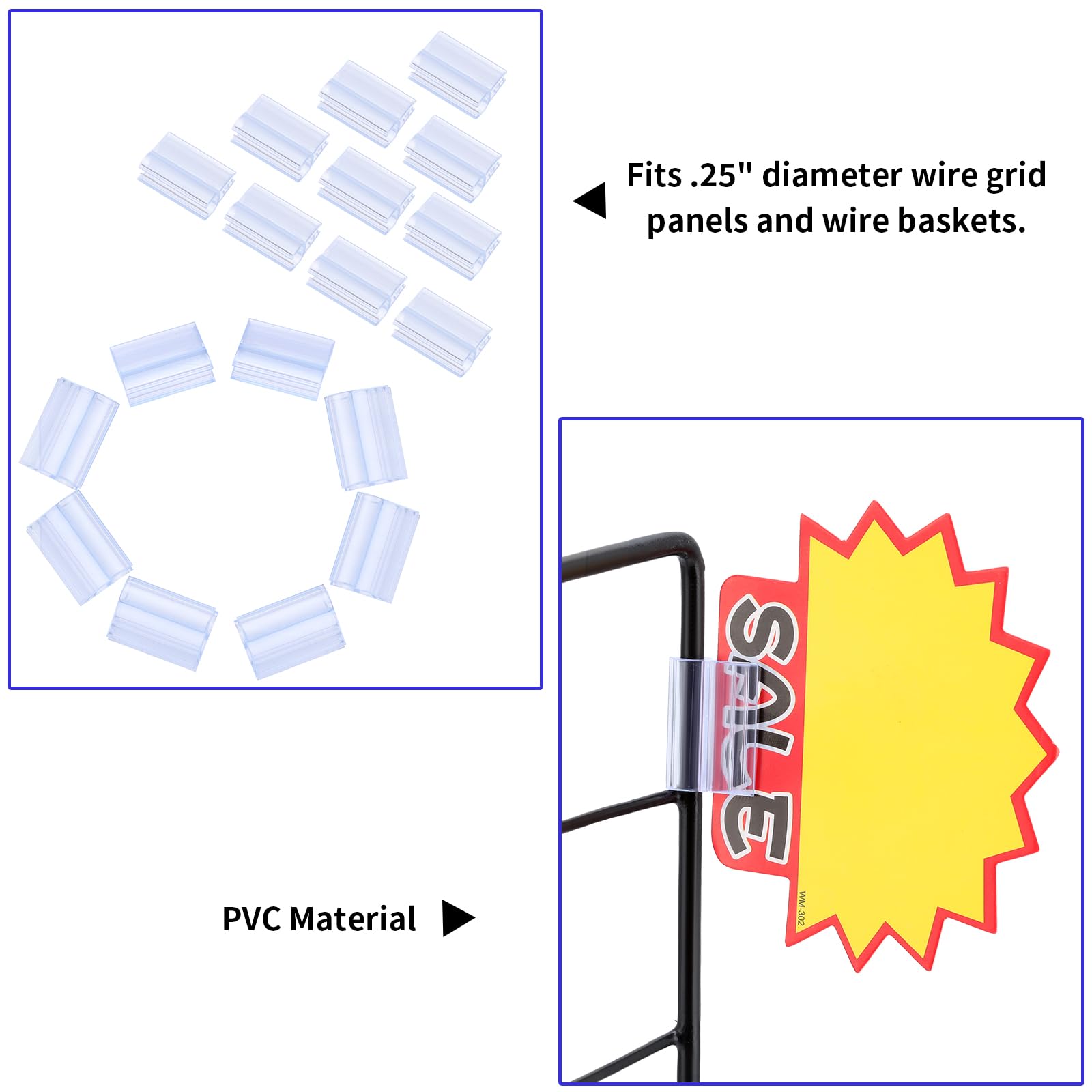 Snapklik.com : 50 Pack Gridwall Sign Holder Clip Grid Display Card ...