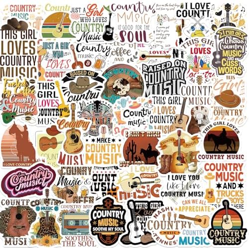 Amazon.com: 100 Country Music Singer Stickers Pack - Song Lyrics, Album ...