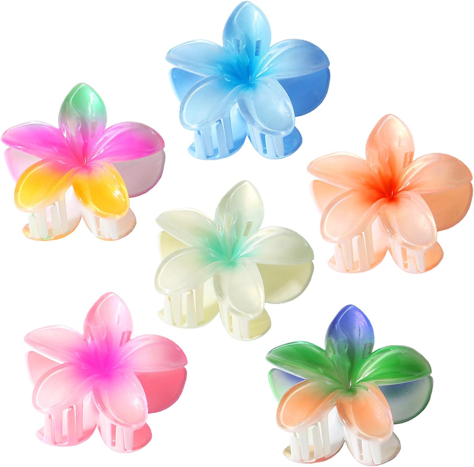 Amazon.com: 6 Pack Flower Claw Clip for Women, Preppy Flower Hair Clip ...