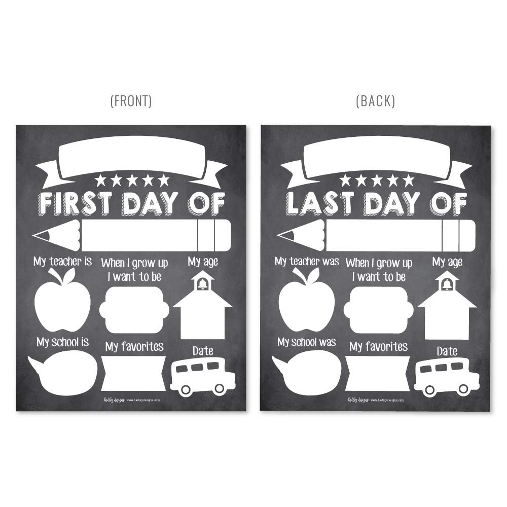 10 First and Last Day of School Interview Signs, Back Photo Booth Prop ...