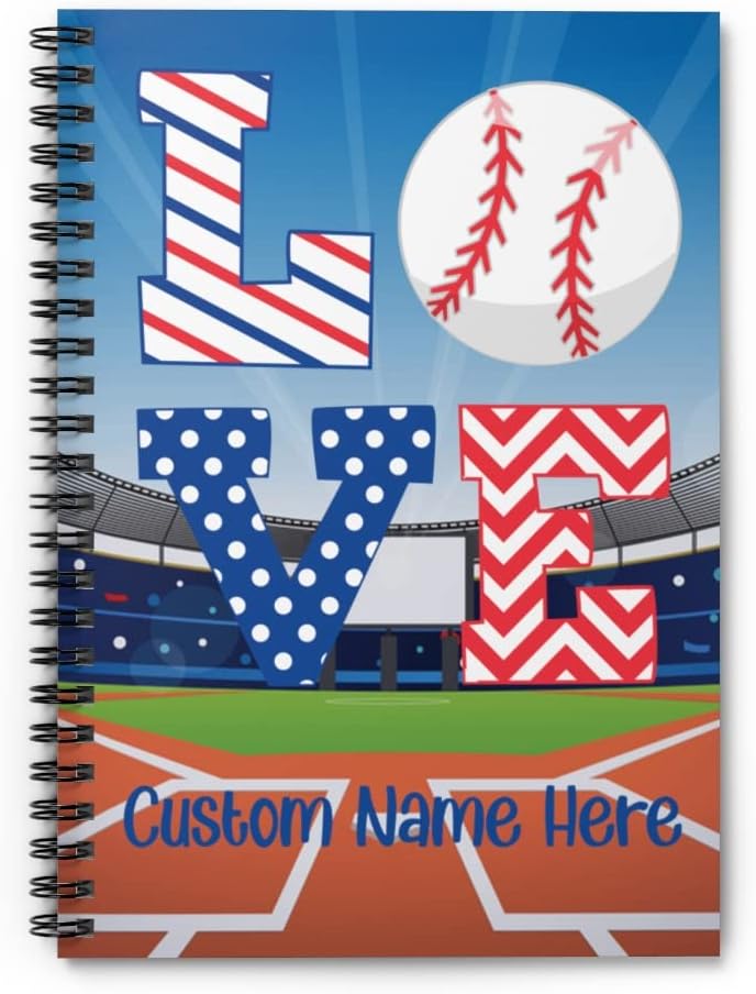 Amazon.com : Home Run Baseball Children's Personalized Notebook/Journal ...