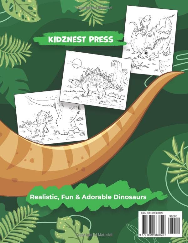 Snapklik.com : Dinosaur Coloring Book For Kids: Realistic, Fun ...