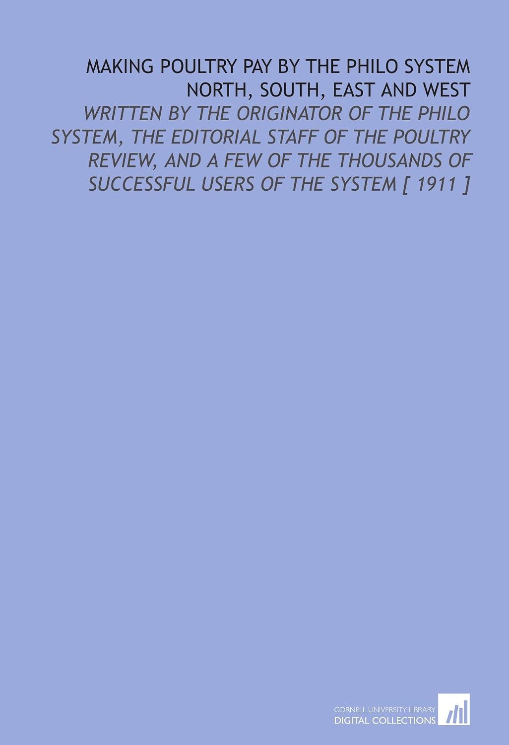 Amazon.com: Making Poultry Pay by the Philo System North, South, East ...