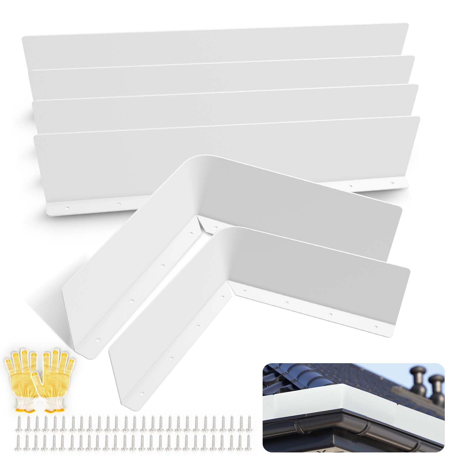 Snapklik.com : Gutter Valley Splash Guards, 6 Pcs 15.7 X 3.5 Inches ...