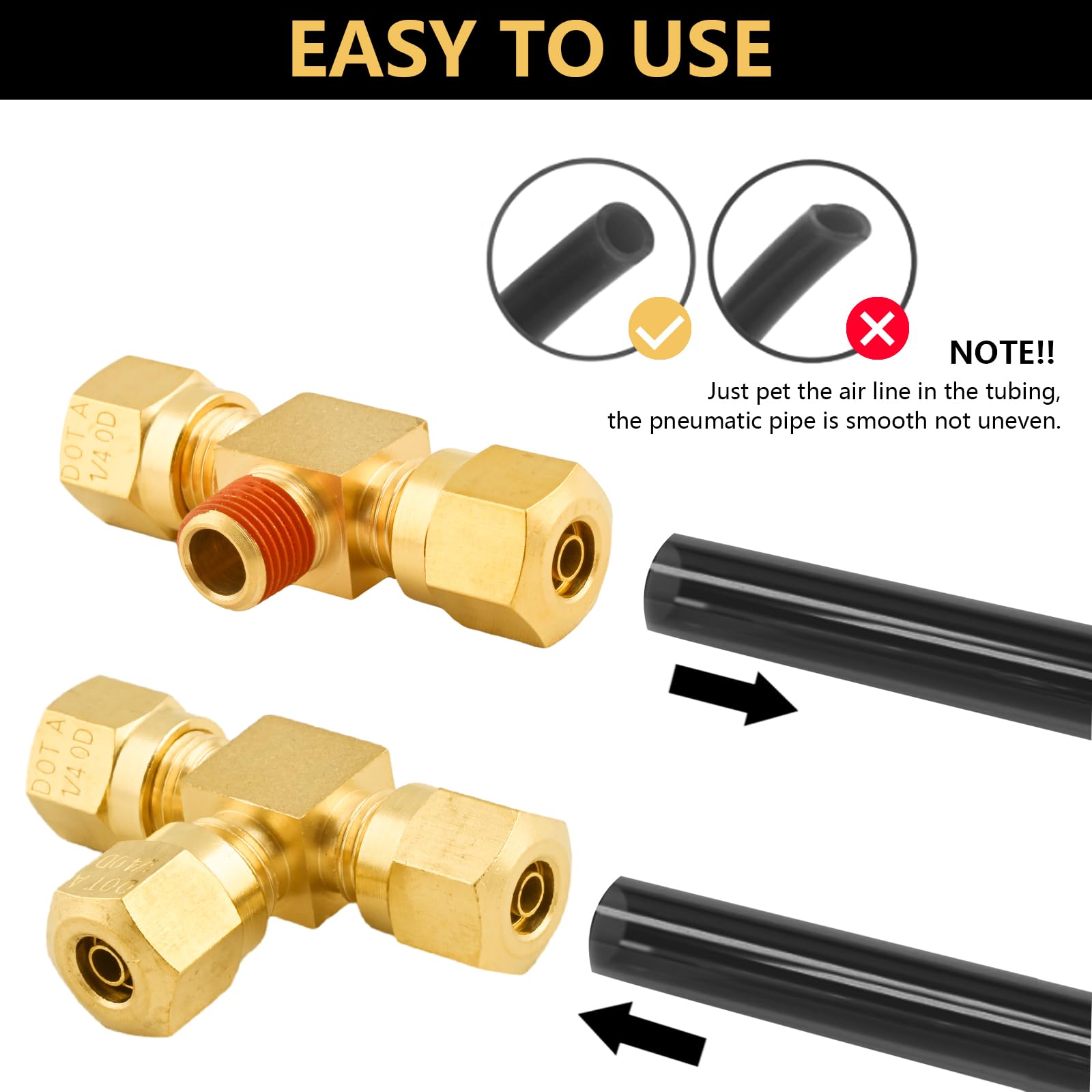 Snapklik.com : 28 PCS Brass DOT Air Brake Line Fittings 1/4/ 3/8/ 1/8 ...