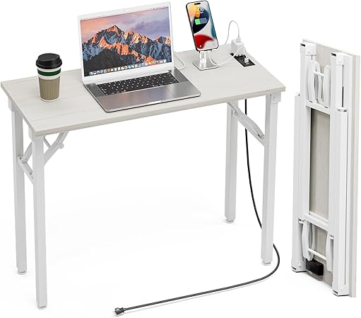 Amazon.com: TEMI Small Computer Desk Folding Table - No Assembly ...