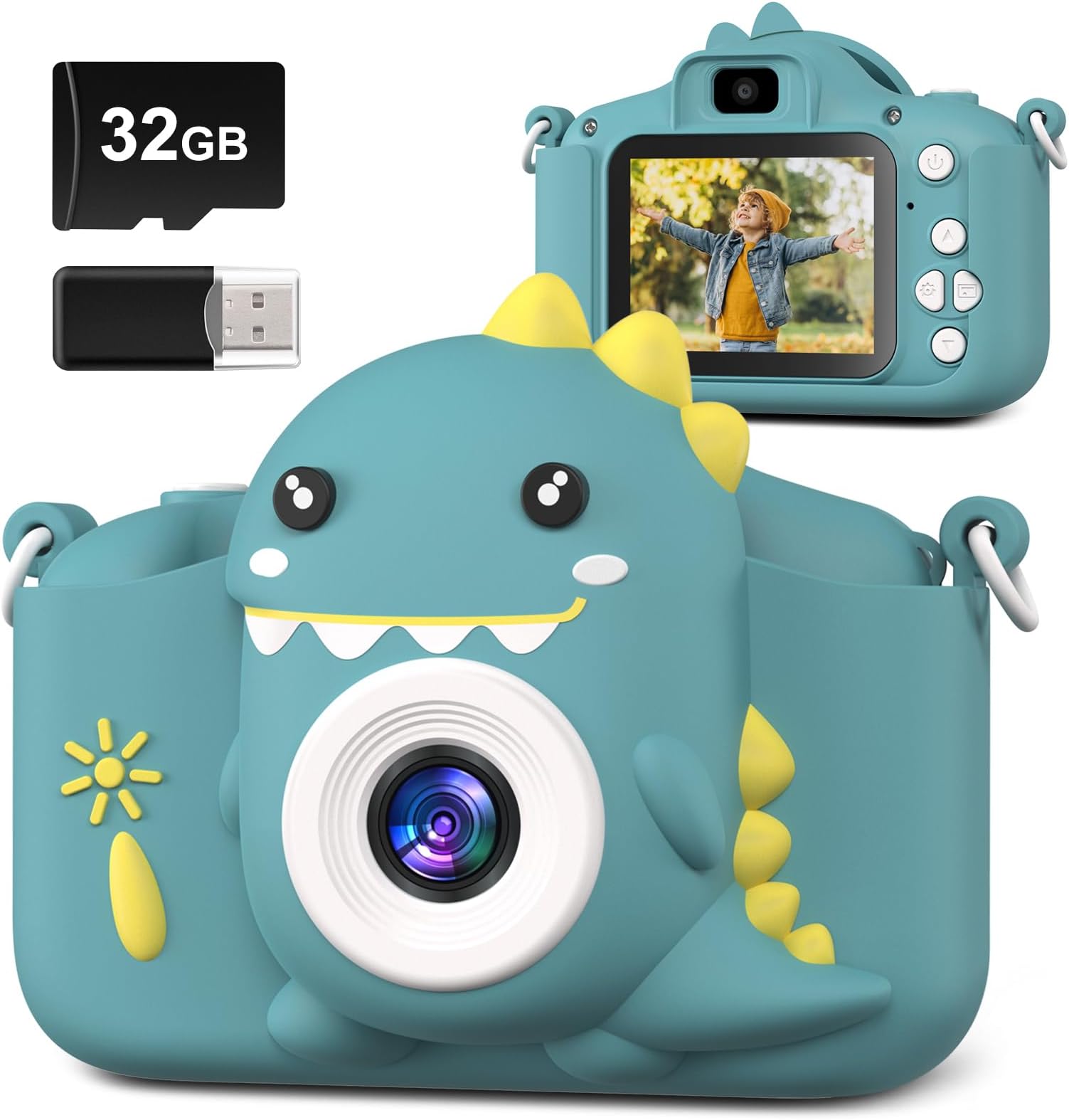 Hangrui Kids Camera, 20MP Kids Digital Dual Lens Cameras with Silicone ...