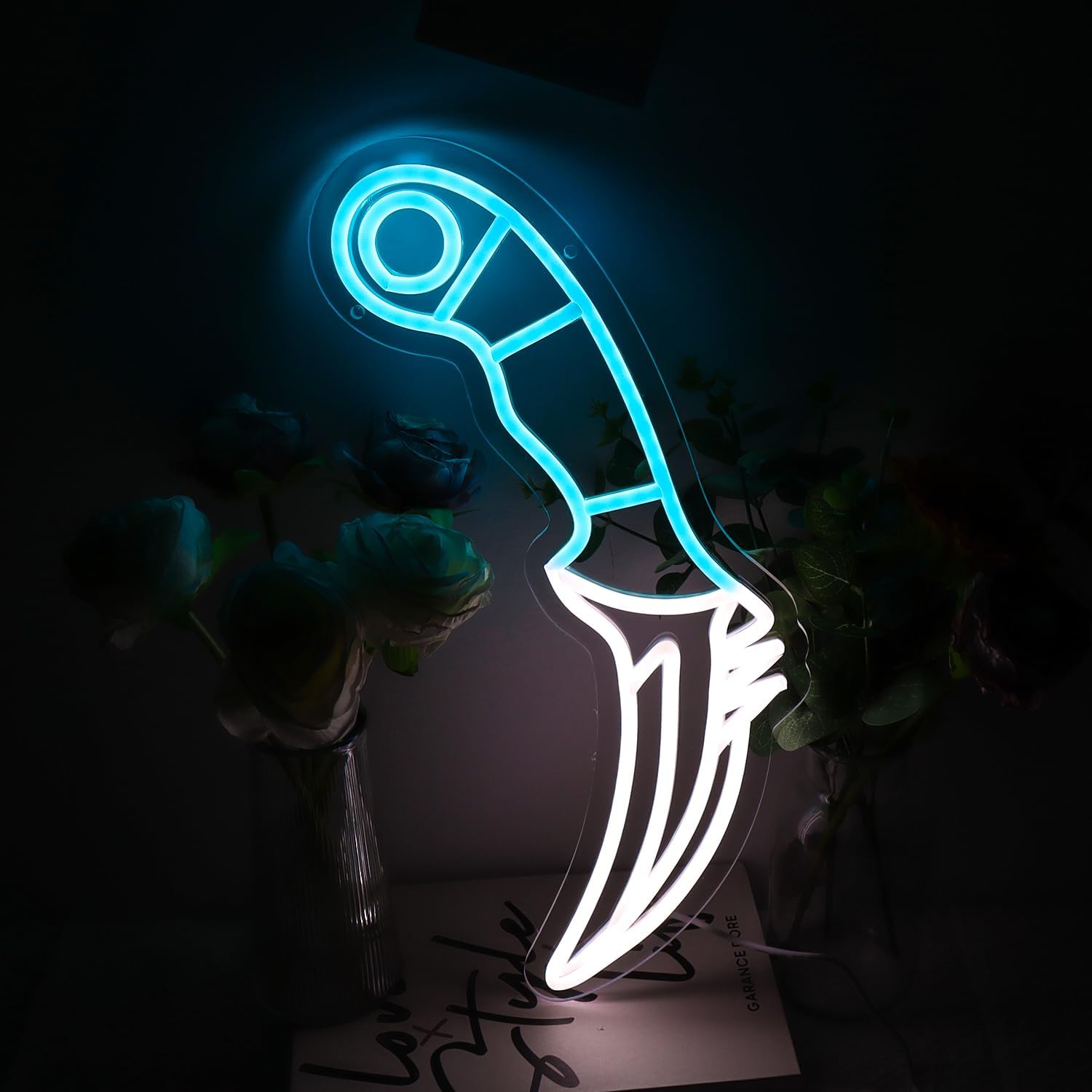 Amazon.com: Cartel de neón para cuchillo Karambit, letrero de neón de ...