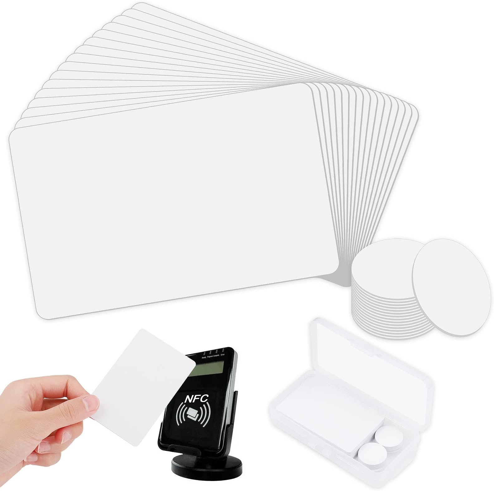 Hejo 32 Pieces NFC Tags NTAG215 NFC (16 Round and 16 Rectangle), NFC ...