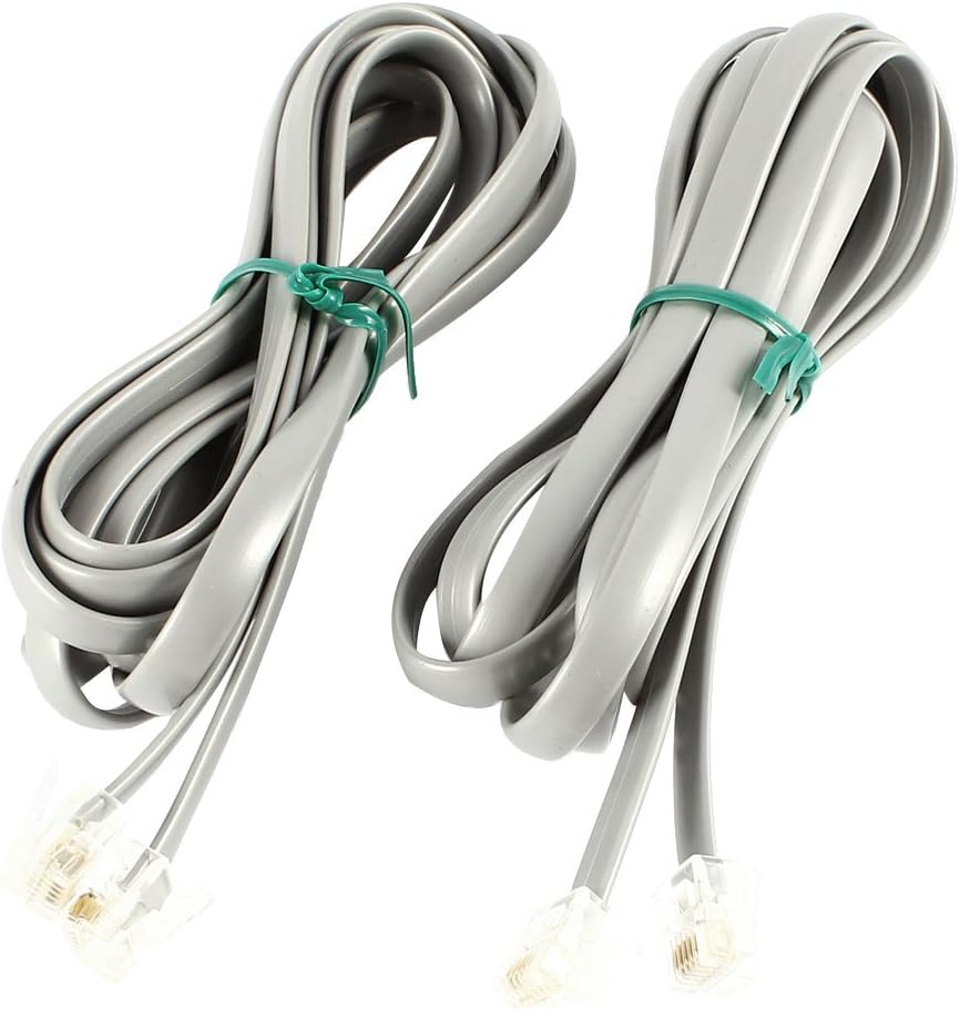 Amazon.com: uxcell 6P6C RJ12 Male to Male Flat Telephone Cable Cord, 2M ...