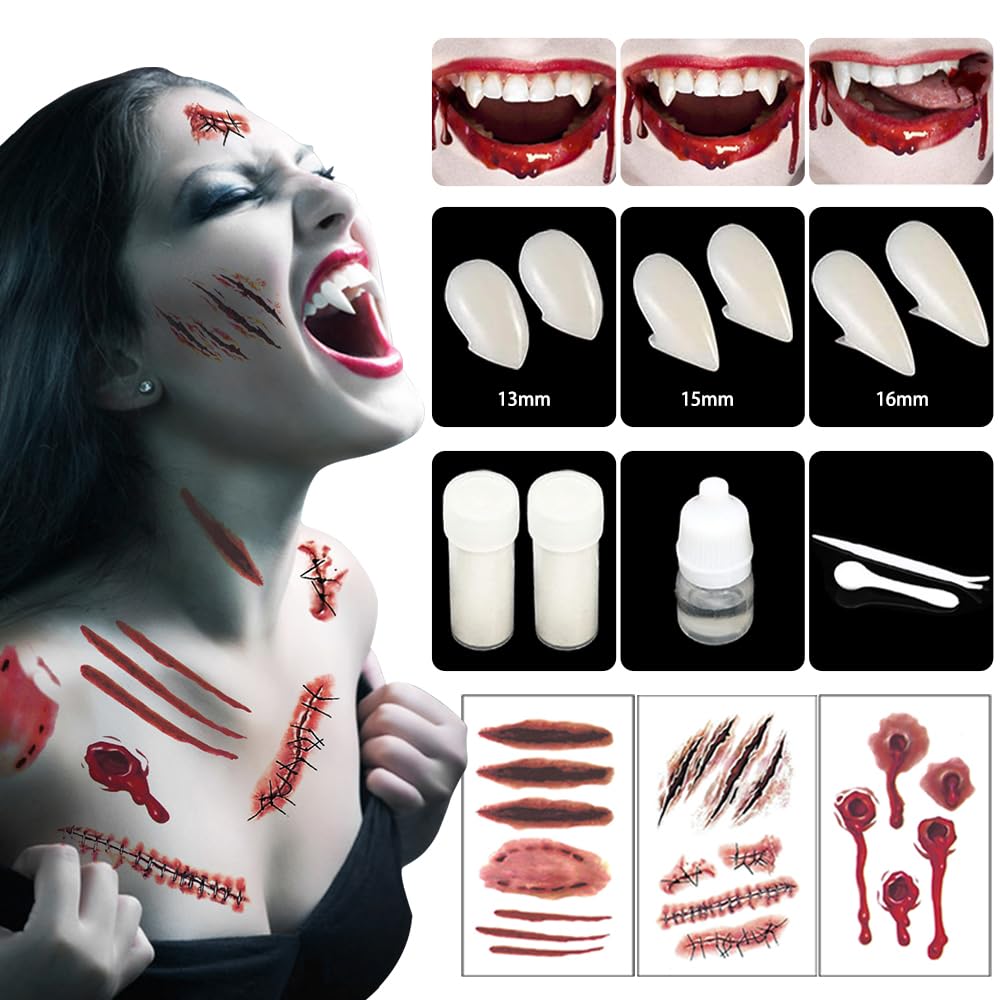 Dents De Vampire Dentier De Vampire Blood Avec Capsule De Sang X2