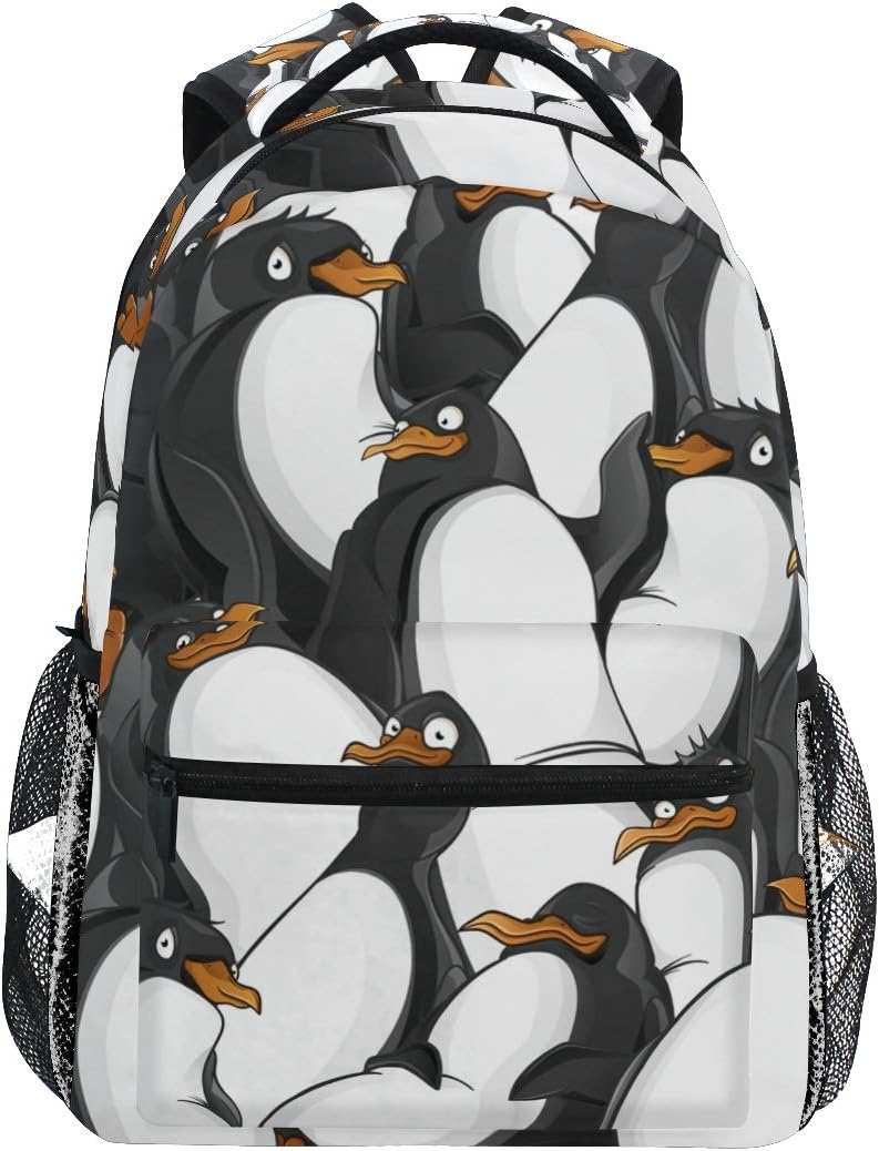Penguins School Backpack for Boys Girls Kids Travel Bag Bookbag ...