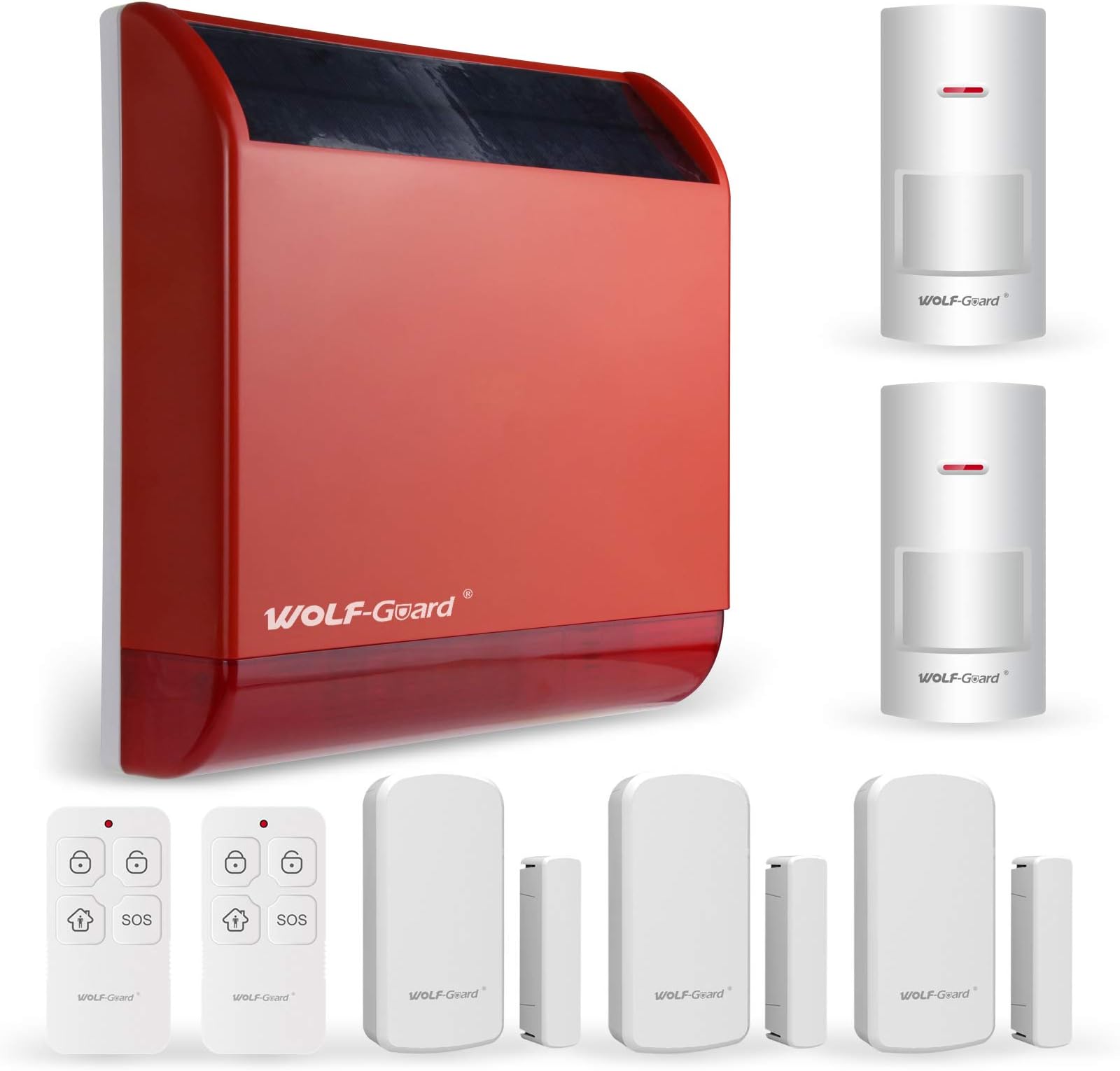 Wolf Guard DIY Home Alarm System 120db Wireless Outdoor Solar Siren ...
