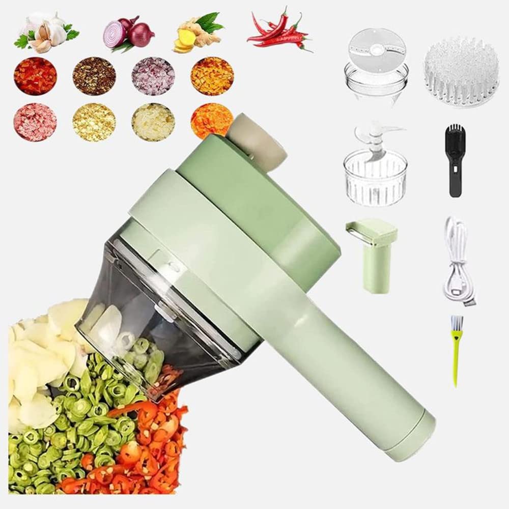 Buy 4 in 1 Portable Handheld Electric Vegetable Cutter Set, Wireless ...