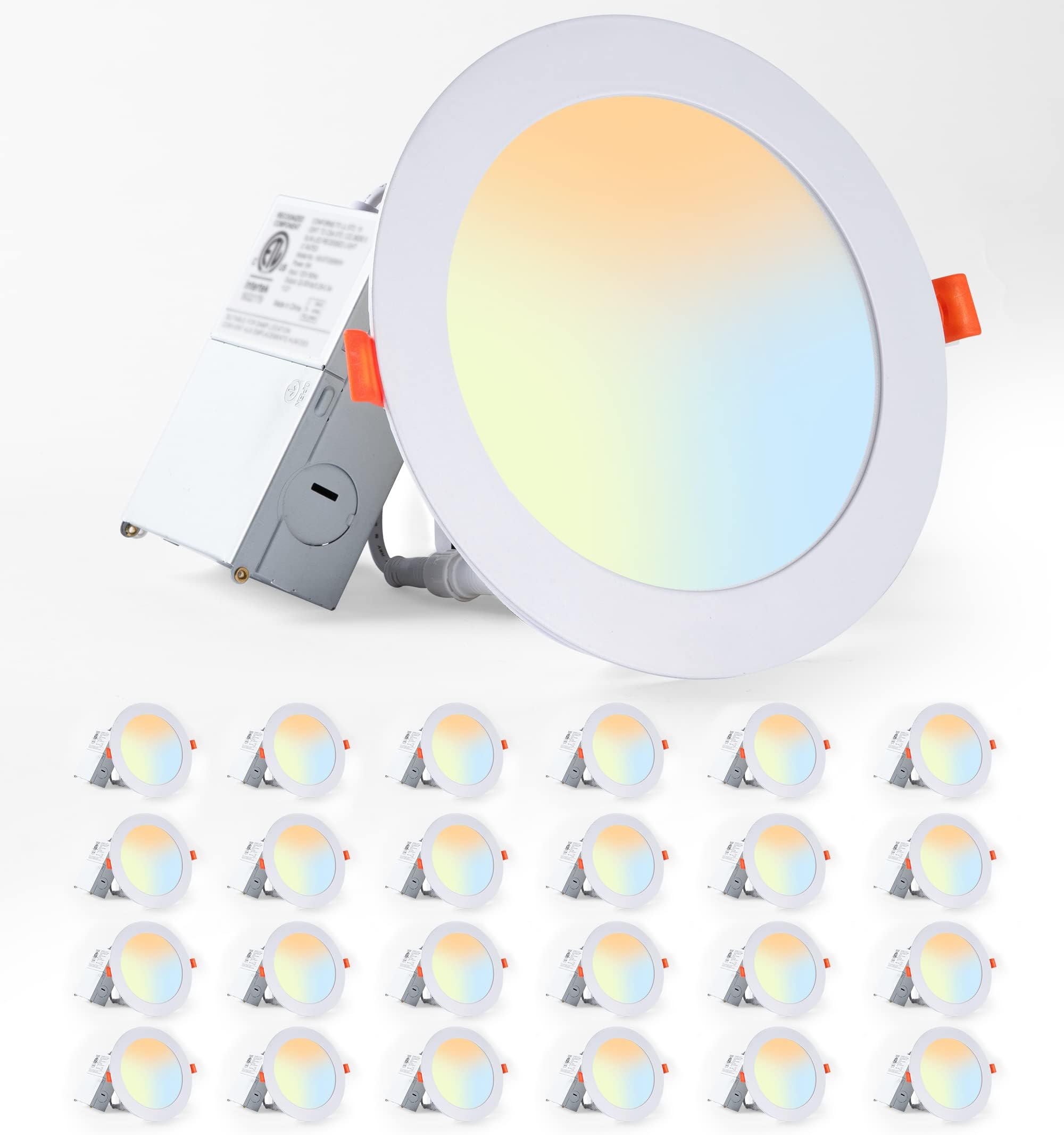 LEDIARY 12Pack 5CCT Ultra Thin LED Recessed Lighting 3 Inch with ...