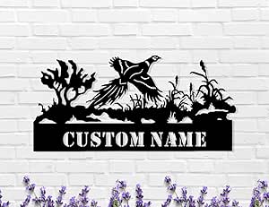 Amazon.com: Redfishouse Personalized Pheasant Metal Name Sign, Custom ...