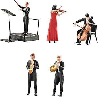 Amazon | Toysmith 5 ピースミュージシャン音楽人物フィギュアミニチュア人物置物 1/64 スケールリアルな樹脂装飾塗装人物フィギュア | 鉄道模型 通販