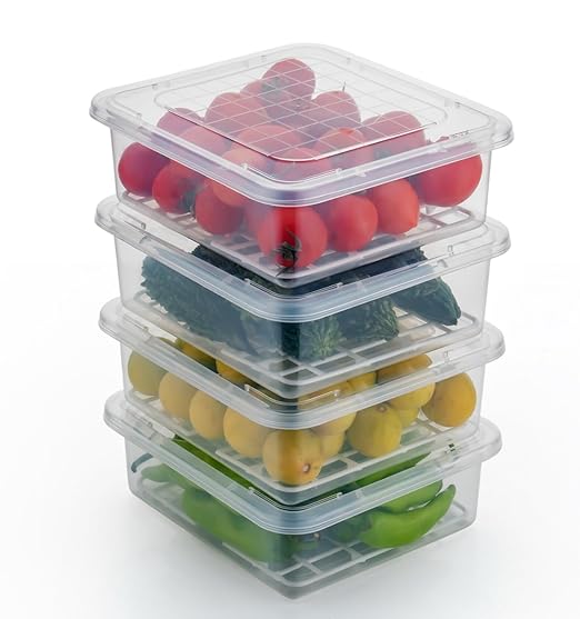 Vetalic Fridge Storage Boxes, Fridge Organizers Storage Box Set ...