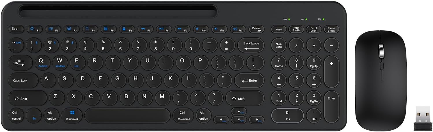 Amazon.com: LINKEET Dual-Mode Wireless Keyboard and Mouse Combo for ...