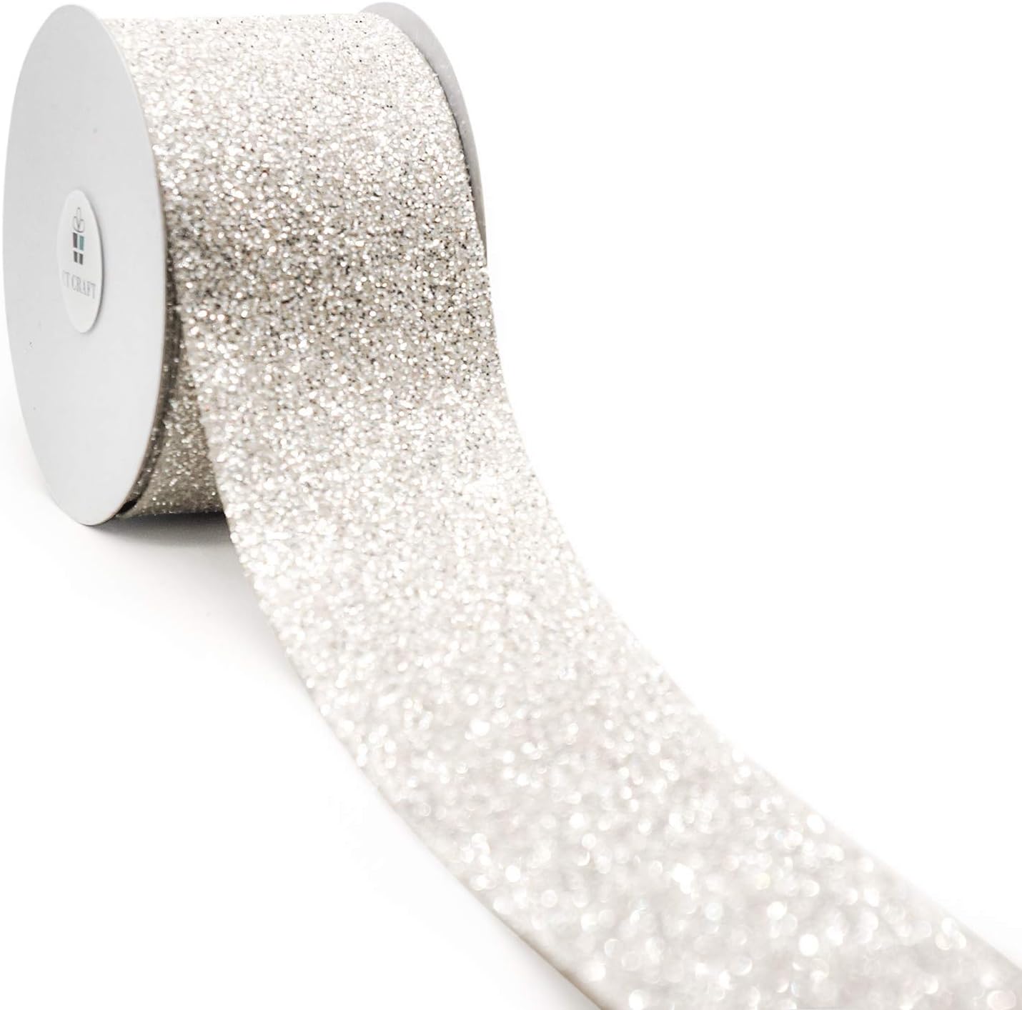 Amazon.com: CT CRAFT LLC Sparking Silver Glitter Wired Ribbon for Home ...