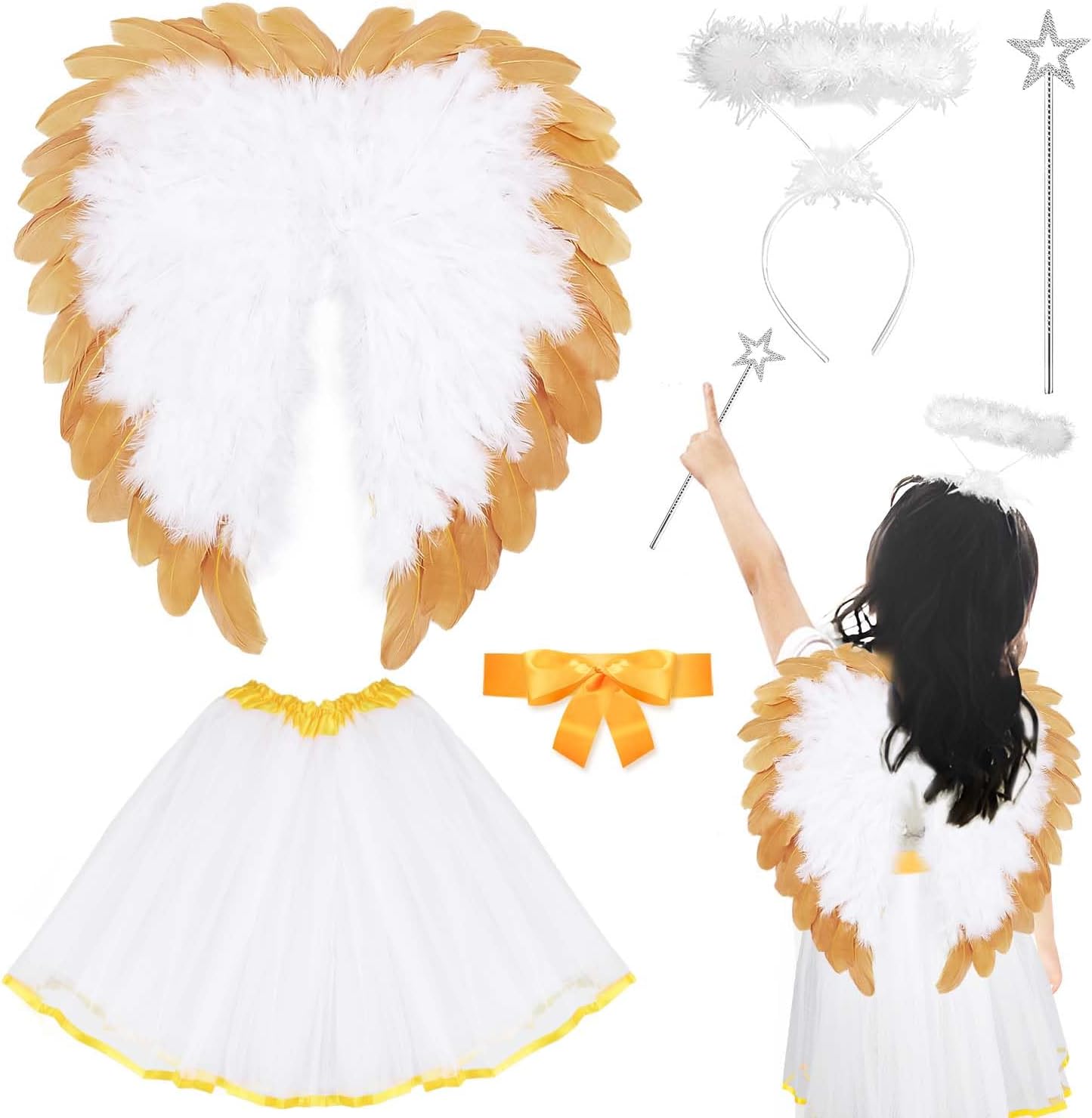 Humairc Halloween Costumes, White Angel Wings Costume Woman, White ...