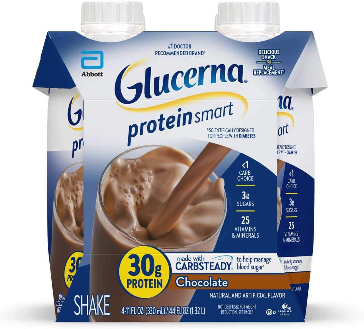Amazon.com: Glucerna Protein Smart Nutritional Shake, Diabetic Protein ...