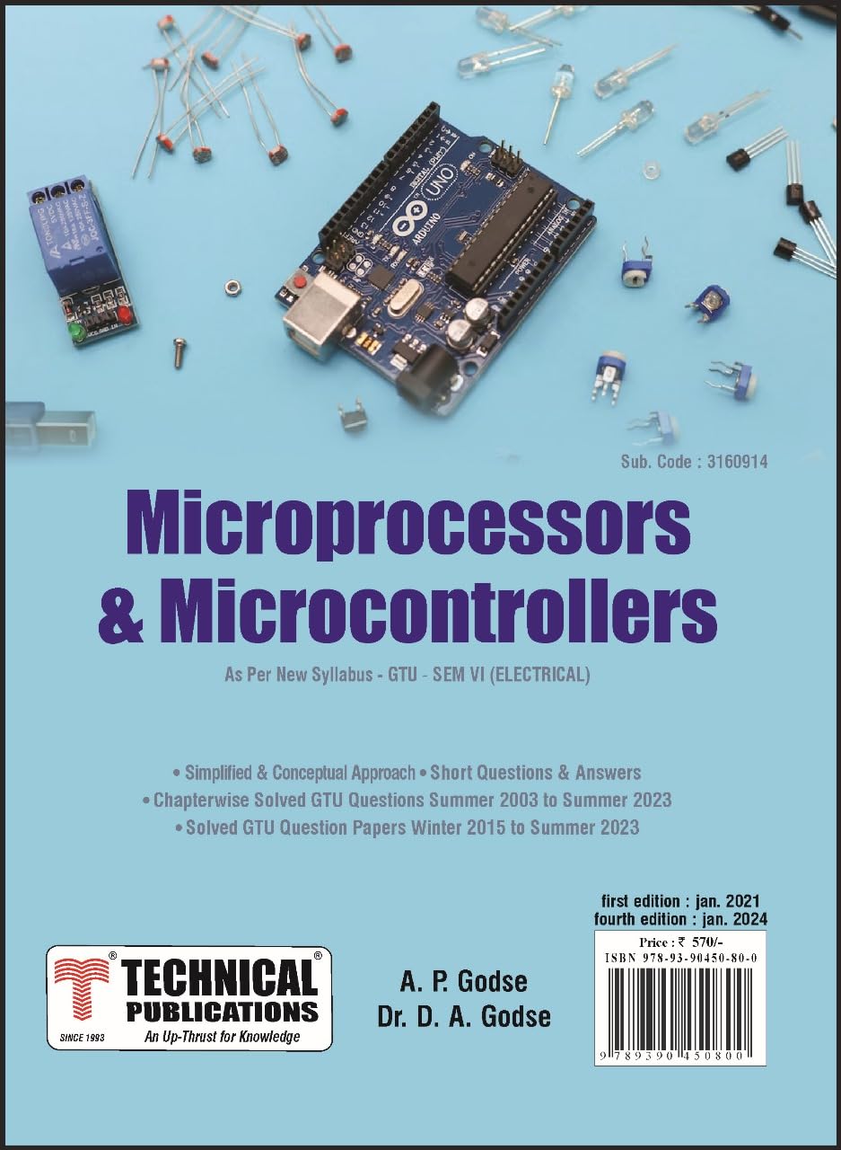 Buy Microprocessors And Microcontrollers For Gtu 18 Course Vi Electrical 3160914 Book