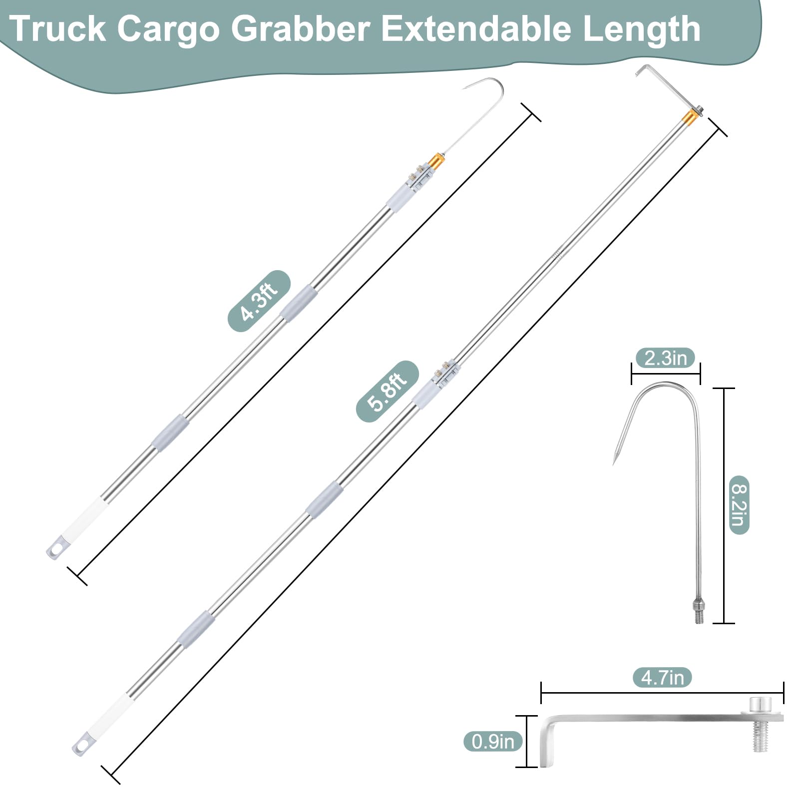 Snapklik.com : Truck Cargo Grabber, 4.3-5.8 FT Truck Cargo Retriever ...