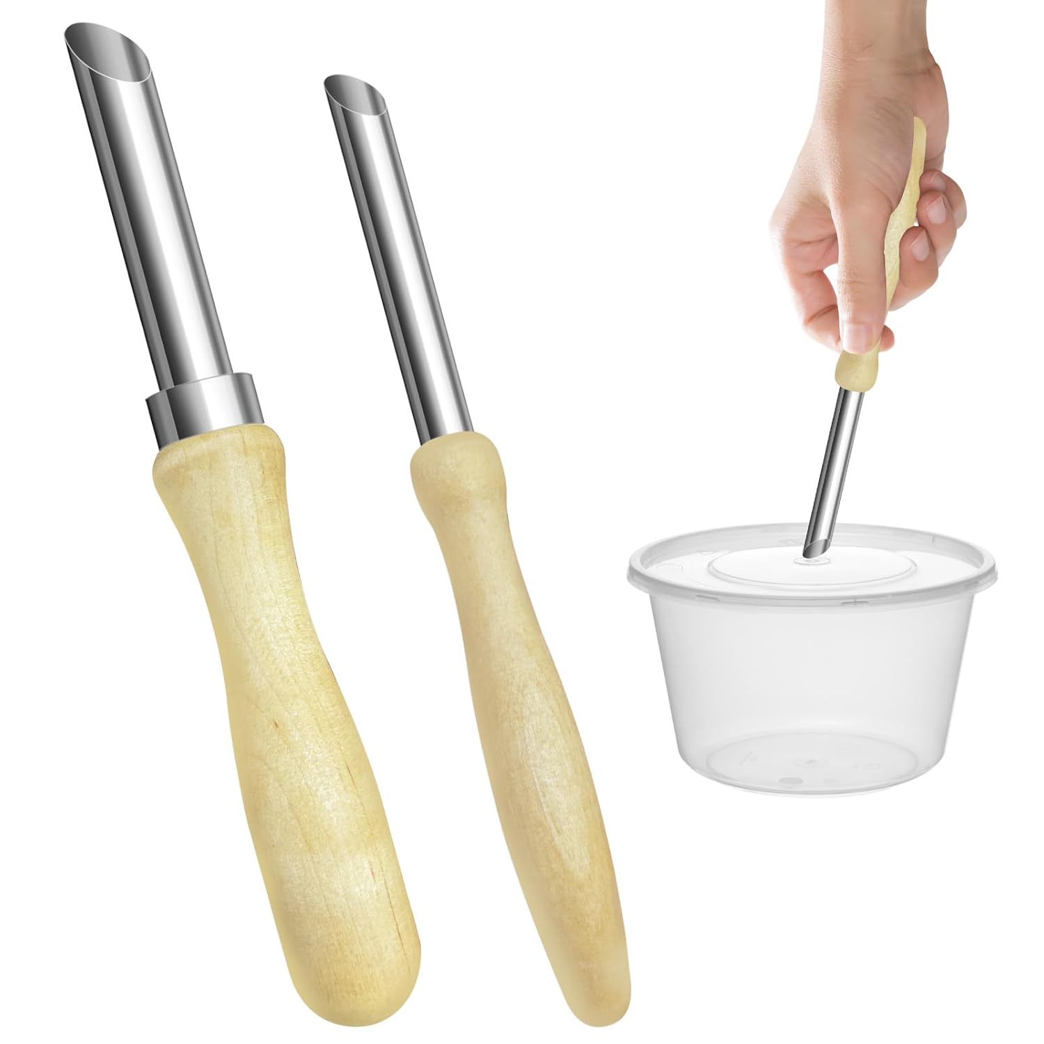 2Pcs Small Hole Punch for Plastic Lids Lemonade, Stainless Single Hole ...