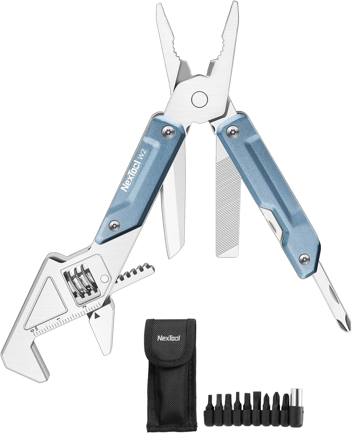 NexTool W2, 8 in 1 Multi Tool with Adjustable Wrench, Multitool Pliers ...