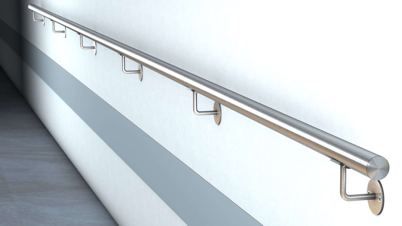 Stainless Steel Handrail V2A Prefabricated Handrail Stair Handle 42.4 x ...