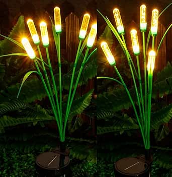Sunlar 2pack Outdoor Solar sway Lights Reed Lights Lawn Yard Patio ...