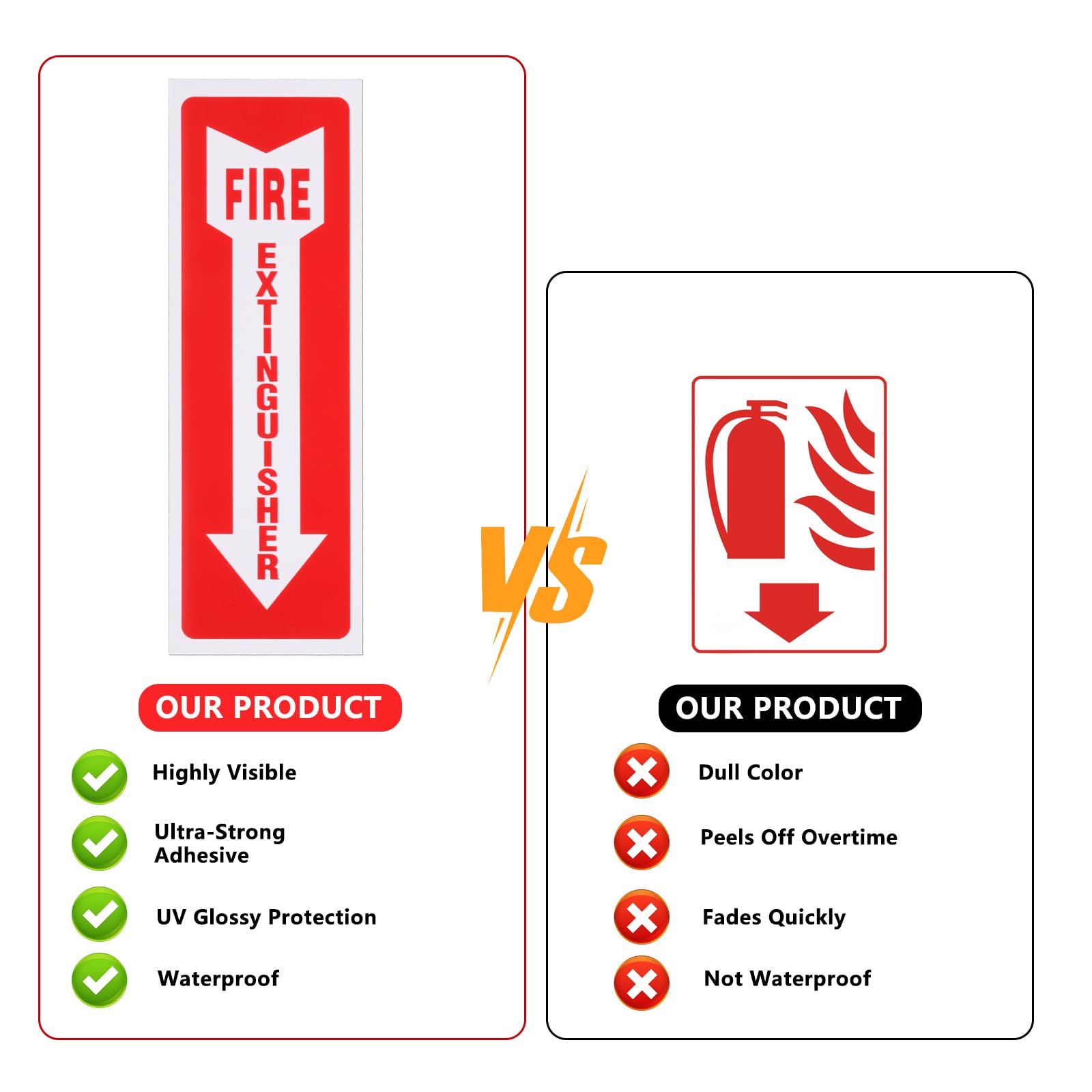 Snapklik.com : Fire Extinguisher Signs,16 Pcs 4x12 Self Adhesive Fire ...