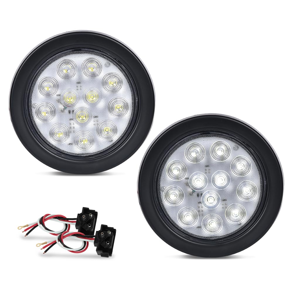 Amazon.com: PIT66 2pcs 4 Inch Round 12 LED Reverse Backup Tail Lights ...